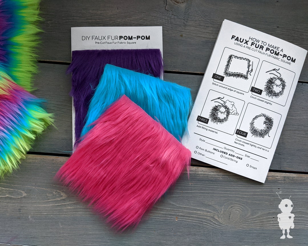 Printable Faux Fur Pre-cut Fabric Square Packaging, Product Labels With ...