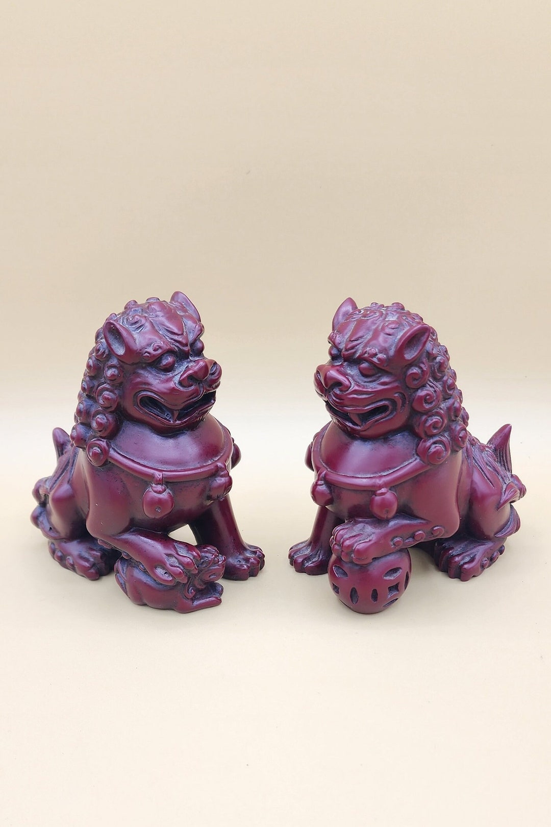 Pair of 1960s Foo Dogs Resin - Etsy
