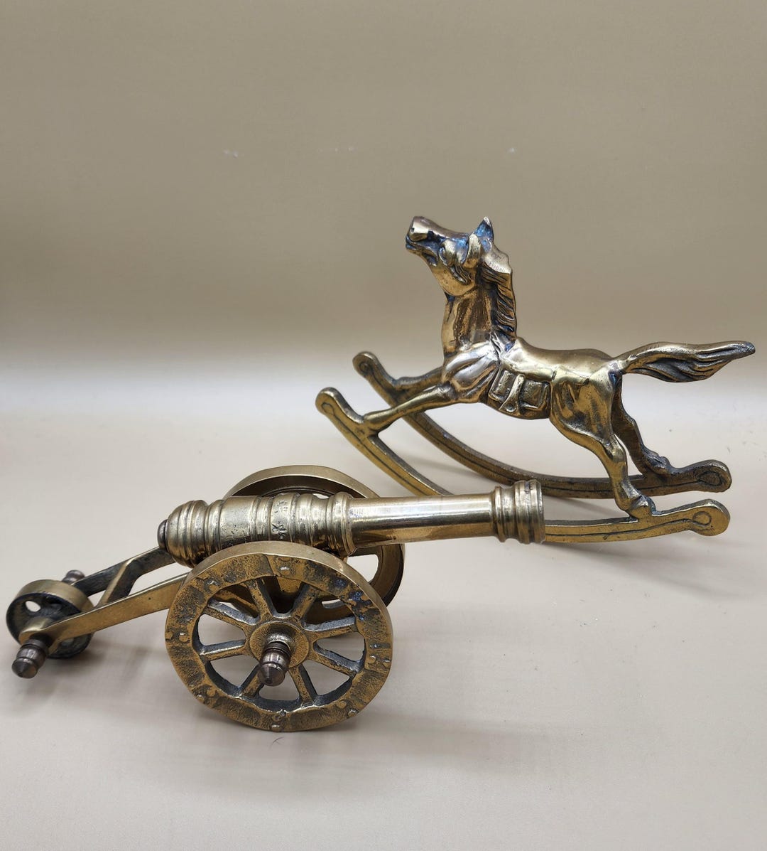 MCM Heavy Brass Cannon or Rocking Horse - Etsy