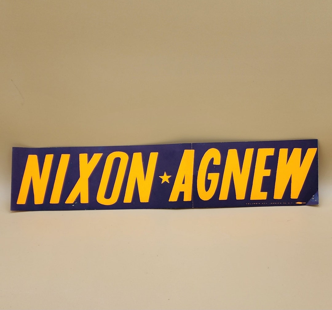Rare Nixon/agnew Bumper Sticker 1968 - Etsy