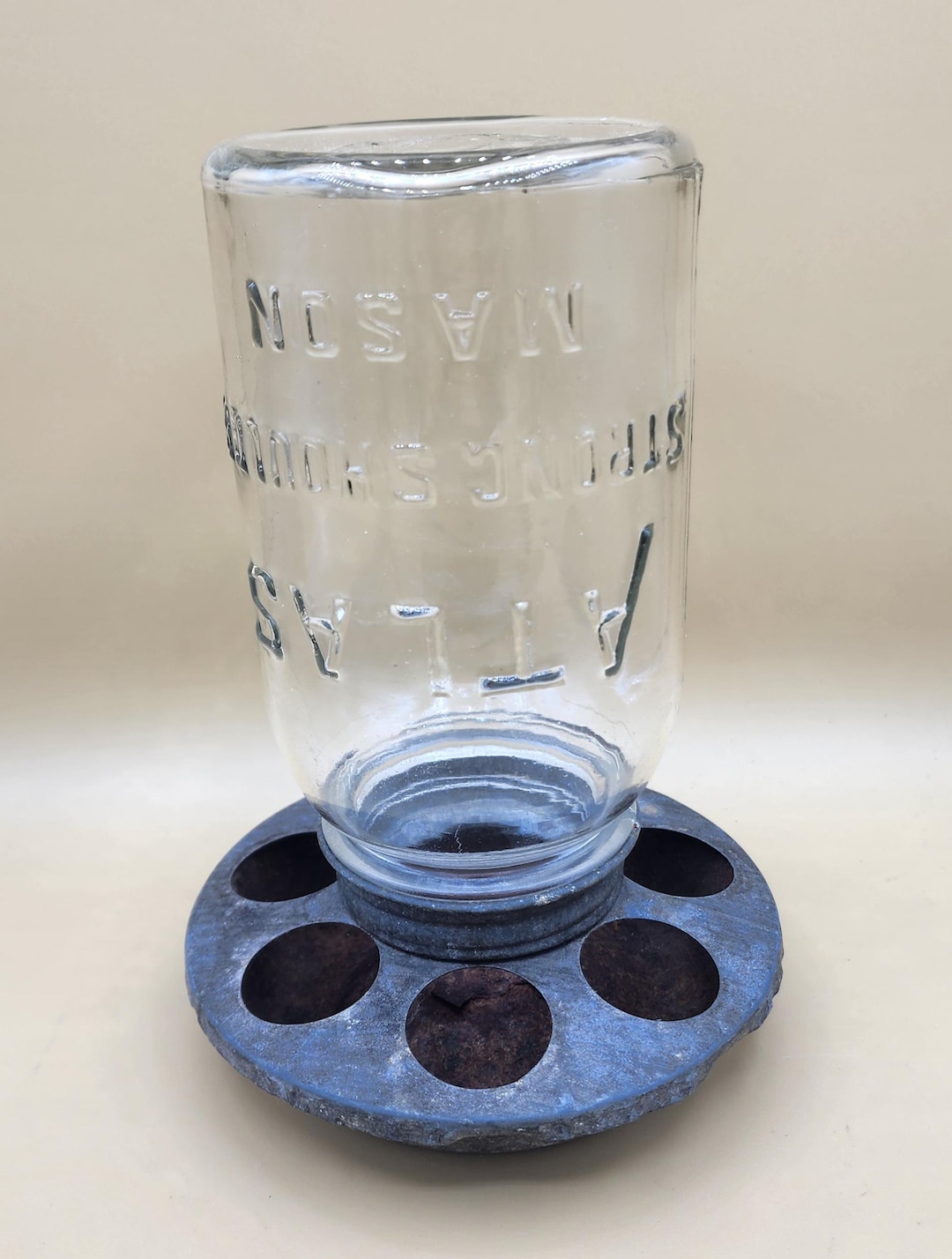 Rustic Chick Feeder W/ Atlas Mason Jar - Etsy