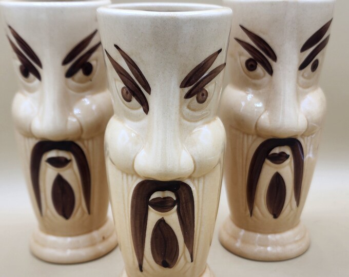 MCM Fu Manchu Tiki Mugs - Etsy