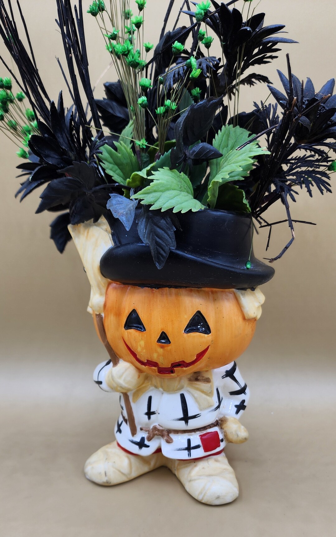 1960s Relpo Pumpkin Scarecrow Planter - Etsy