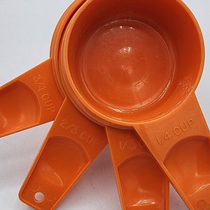 Tupperware Bright Orange Measuring Cups - Etsy