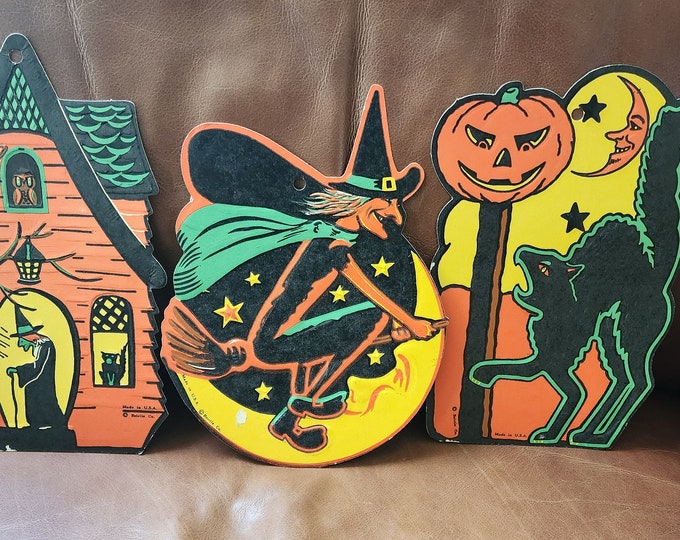 Trio of 1950s Beistle Halloween Cutouts - Etsy