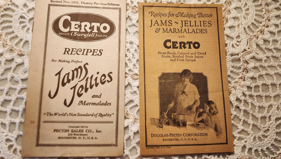 Set of 2 1920s Certo Pectin Recipe Booklets - Etsy