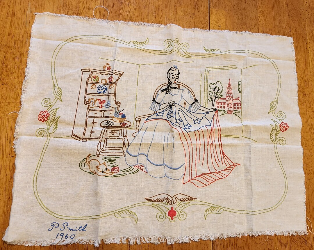 1960 Betsy Ross Finished Sampler by Jane Snead Co. - Etsy