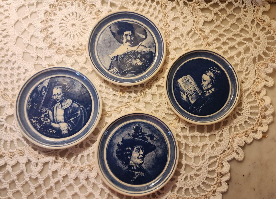 Set 4 Delftware Mini Portrait Plates - Etsy