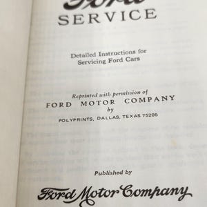 Ford Model T Service Guide Book - Etsy