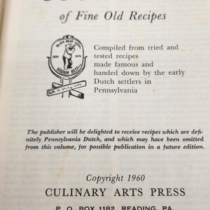 1960 Pennsylvania Dutch Cookbook Paperback - Etsy