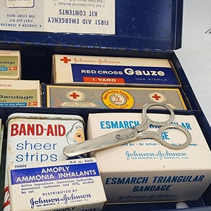1950s First Aid Kit Wall Mount-most Items SEALED - Etsy