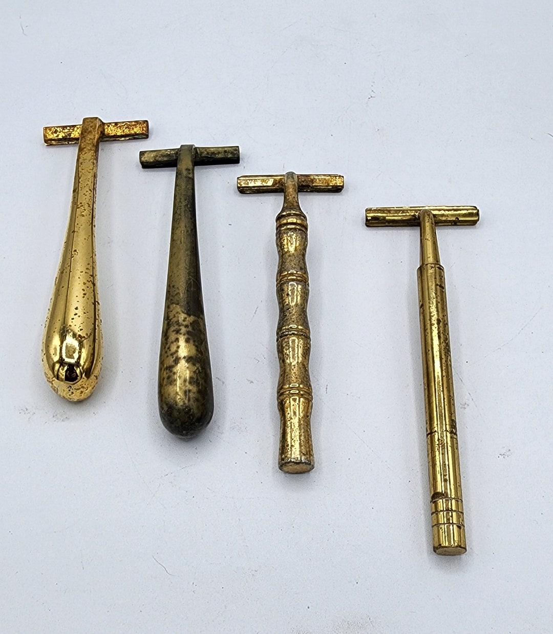 Set of 4 Brass Vintage Men's Razor Handles - Etsy