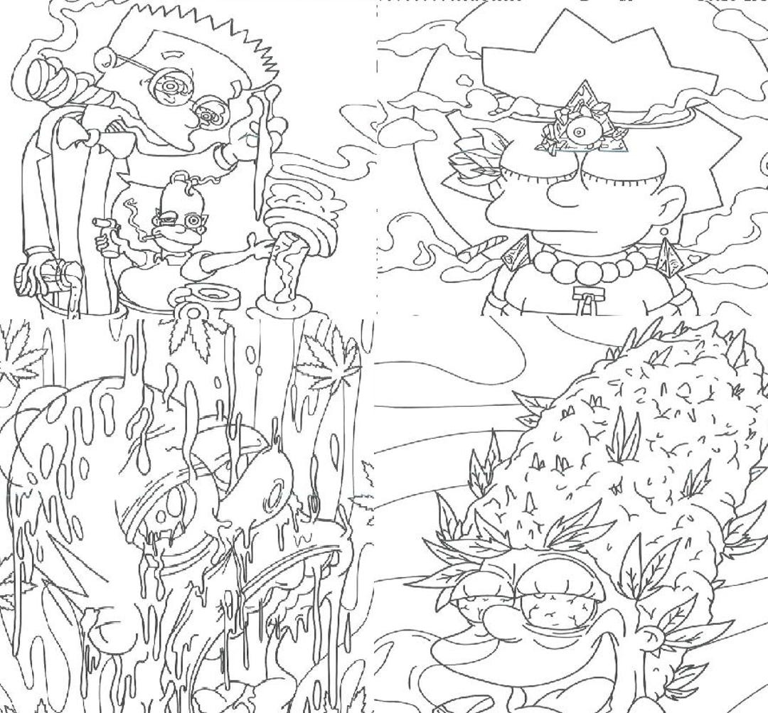 420 Stoner Simpsons Digital Adult Coloring Pages - Etsy