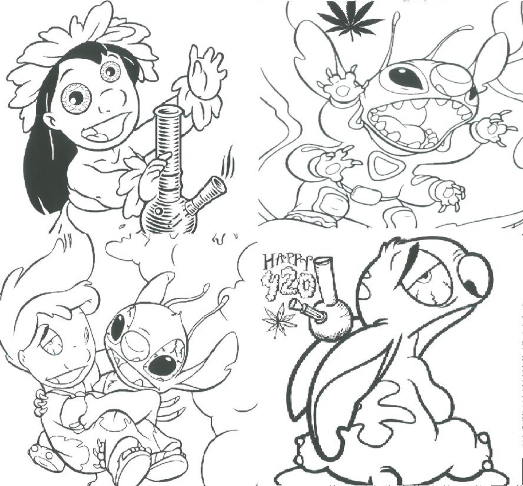420 Lilo & Stitch Digital Adult Coloring Pages - Etsy