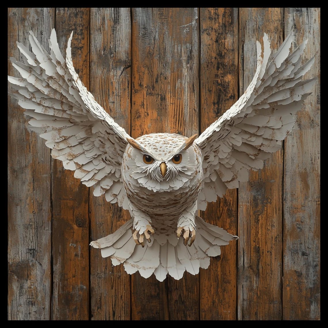 Owl in Flight | Papercraft Owl Digital Art Print - Etsy