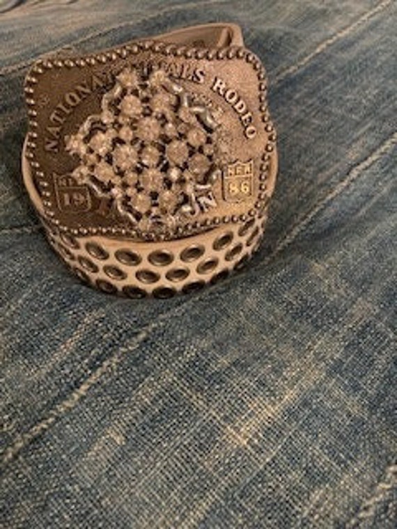 RHINESTONE Cowboy Silverplate Western Belt Buckle / L… - Gem