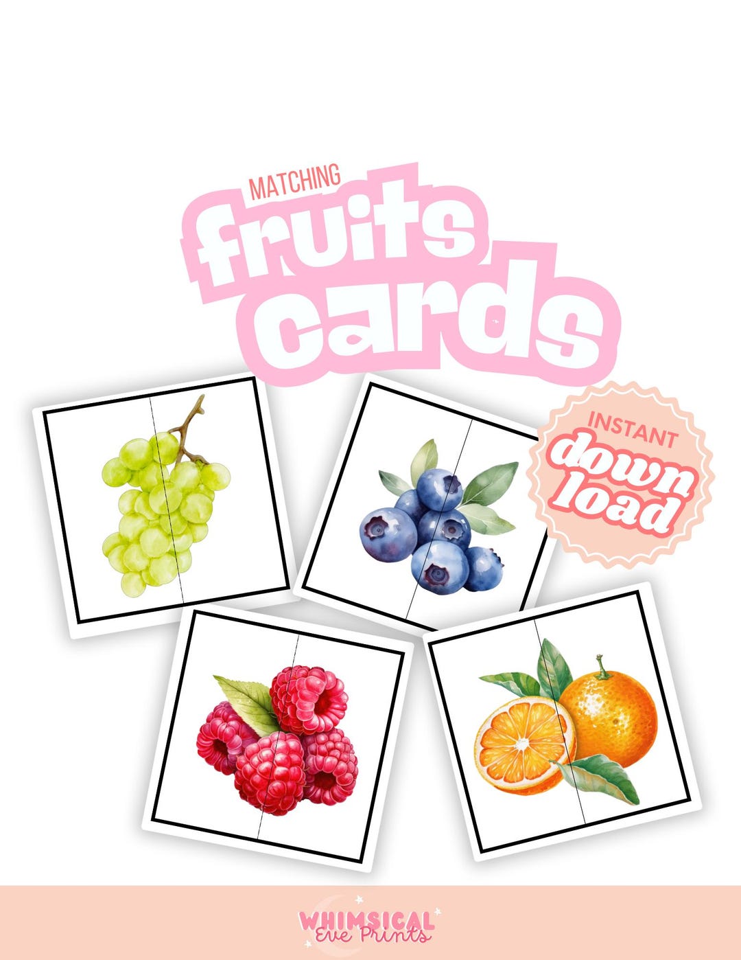 Fruits Matching Game, Preschool Activities, Printable Fruits Matching ...