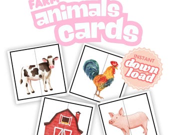 Farm Animal Matching Game Preschool Activities Printable Farm Matching ...