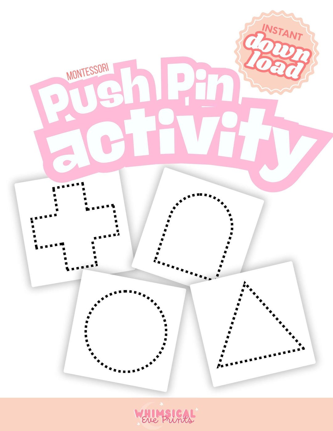 Shapes Push Pin Activity Fine Motor Skill Development, Hand-eye ...