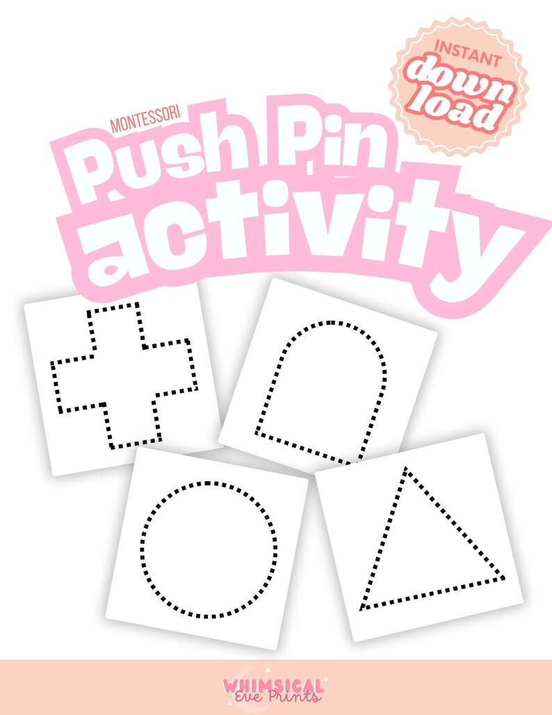 Shapes Push Pin Activity Fine Motor Skill Development, Hand-eye ...