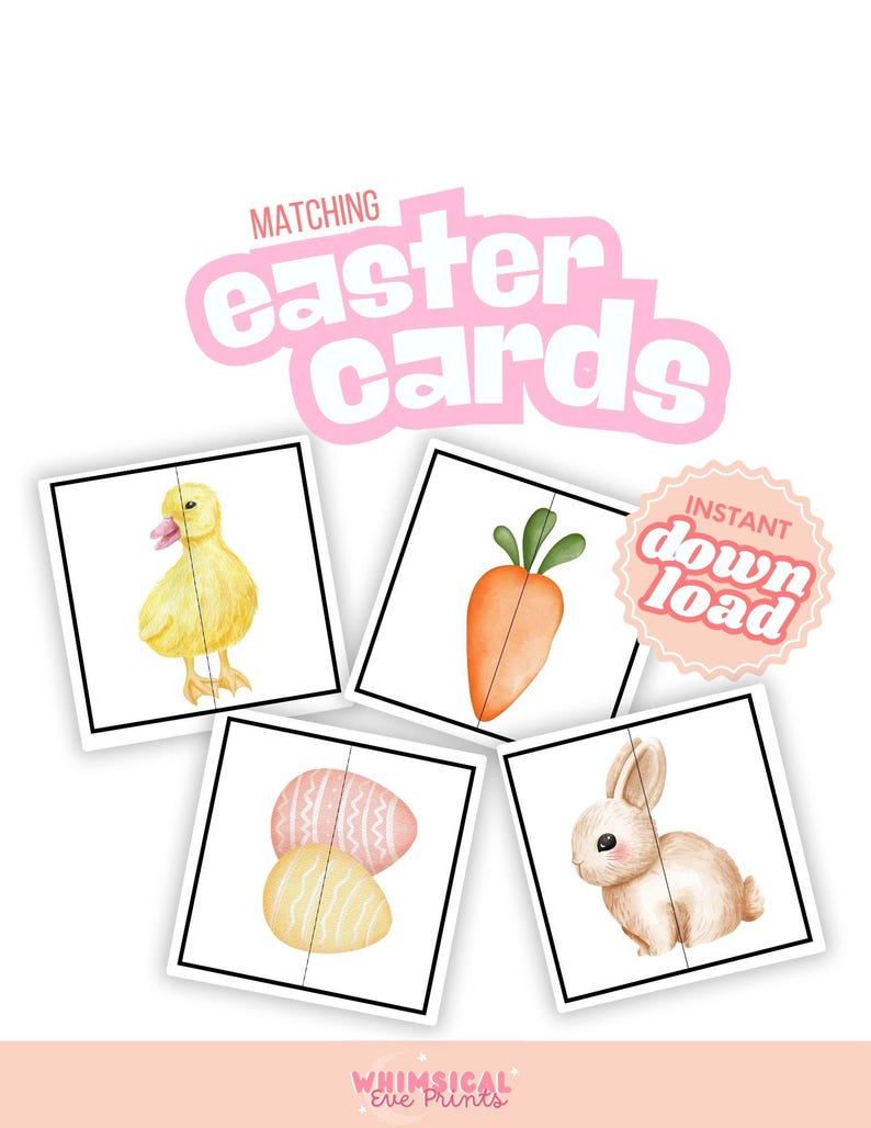 Easter Matching Game, Preschool Activities, Printable Easter Matching ...