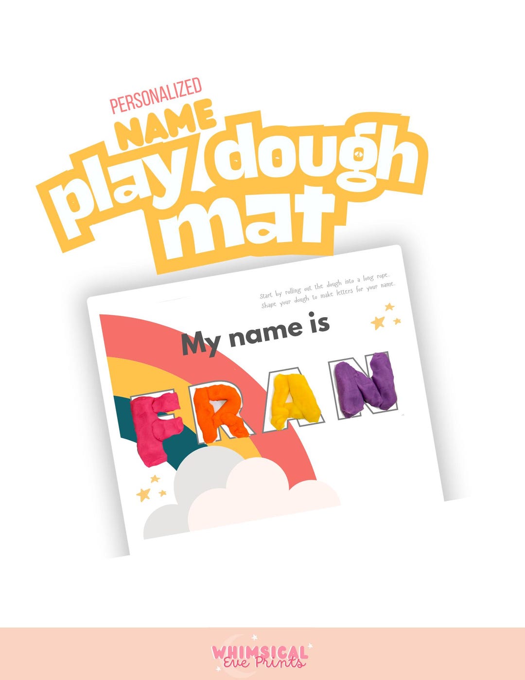 Personalized Play Dough Mat Printable for Toddlers - Custom Name ...