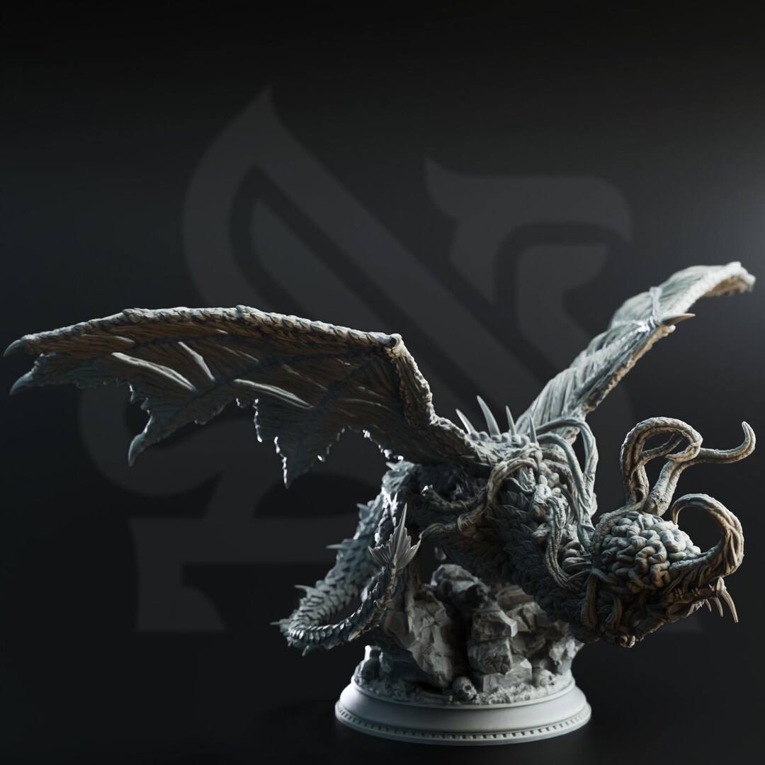 Eldritch Flayer Dragon Miniature Arcane Beast Mini Dungeons and Dragons ...
