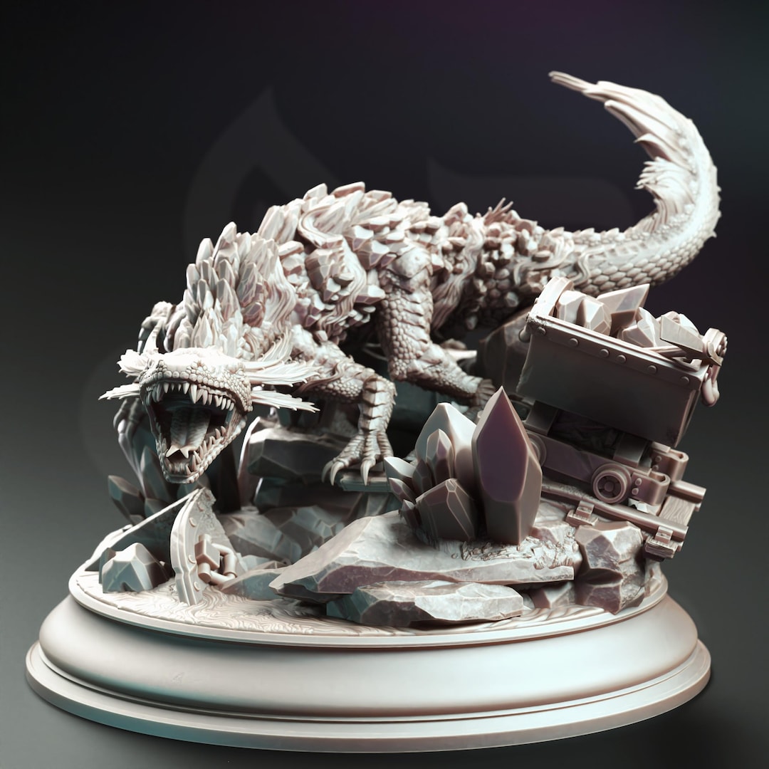 Lava Elemental Salamander Miniature Fire Creature Dungeons and Dragons ...