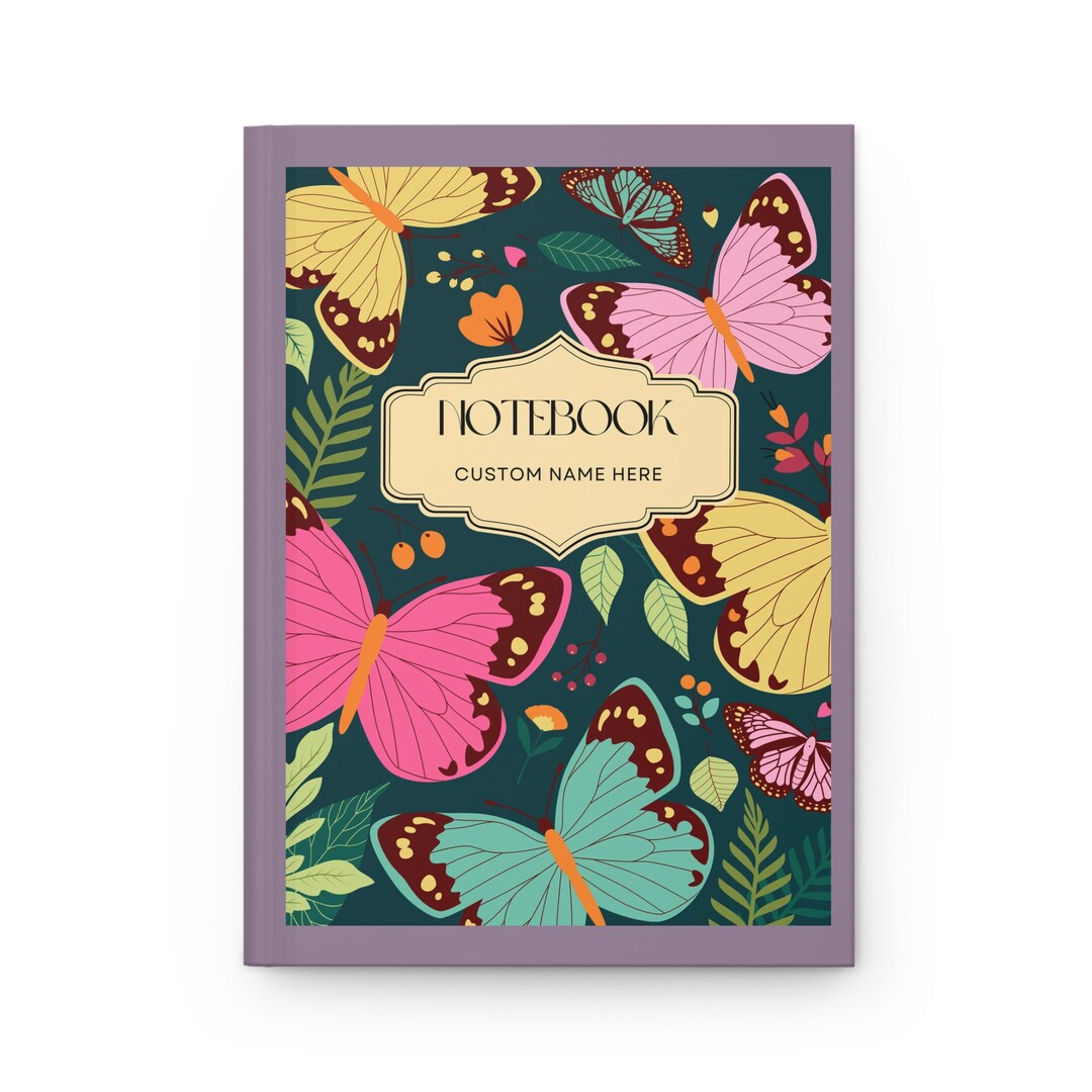 Personalized Butterfly Notebook, Matte Hardcover Journal - Etsy