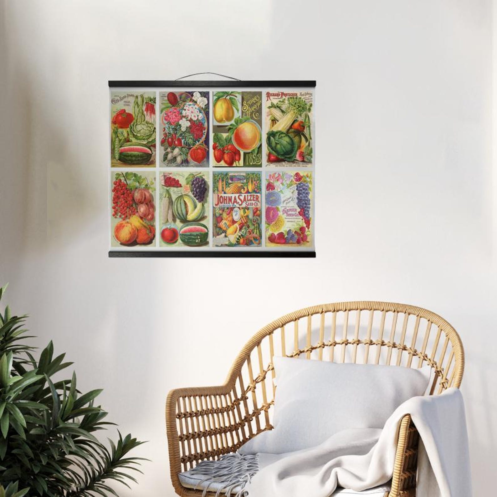 Victorian Botanical Print, Vintage Seed Catalog, Hanging Wall Art ...