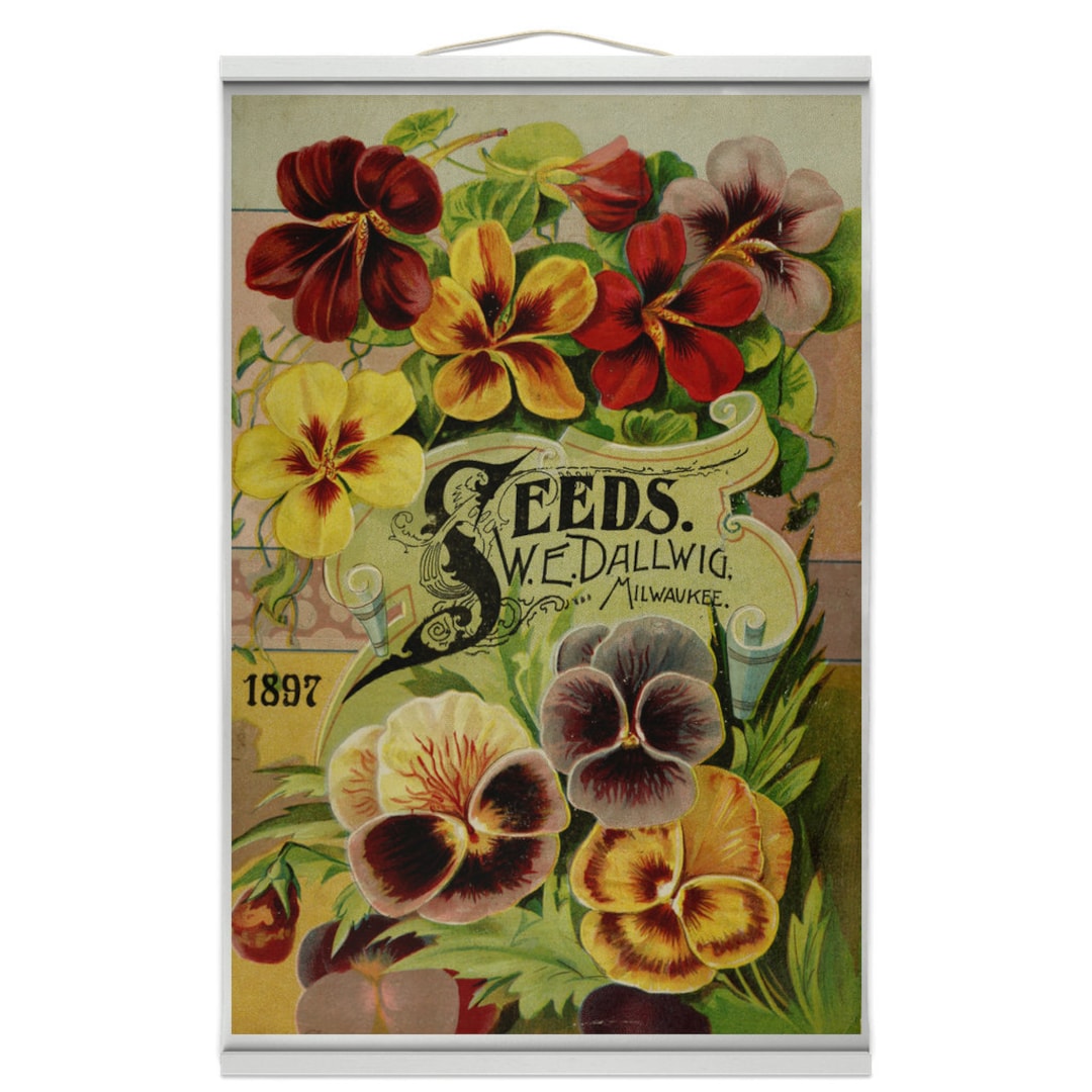 Victorian Botanical Print, Vintage Seed Catalog, Hanging Wall Art ...