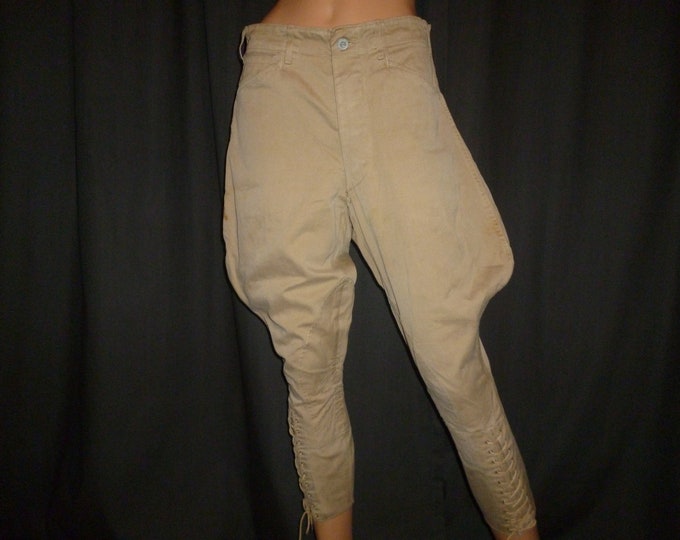 Vintage 1940's Wwll US Army Whip Cord Khaki Army Cloth Breeches Baggy ...