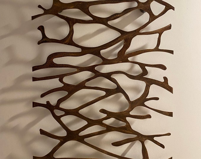 Metal Wall Art Sculpture Abstract Wall Sculpture Patina Steel 24 X 16 ...