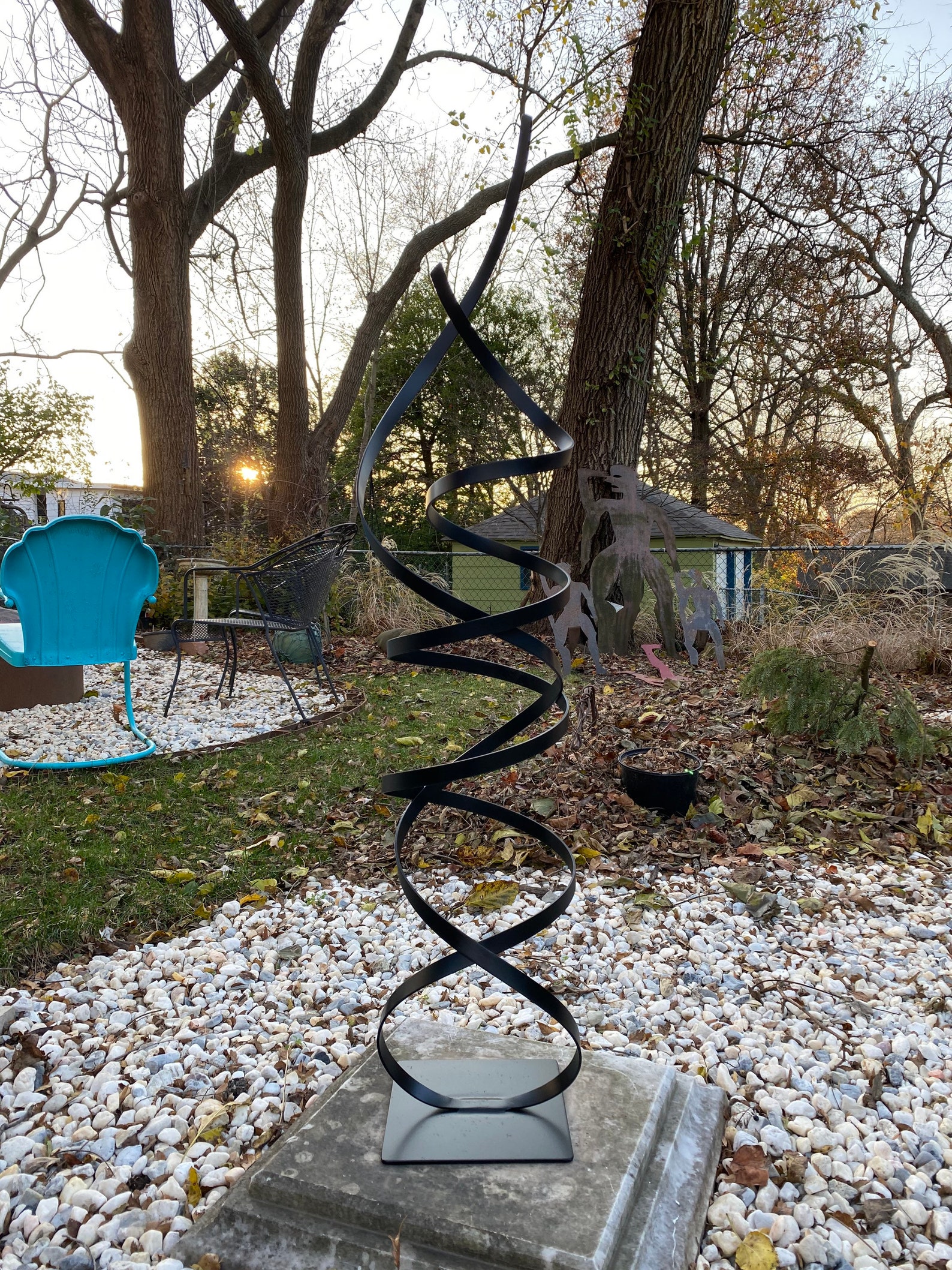 Modern Abstract Aluminum Metal Sculpture Black Garden | Etsy