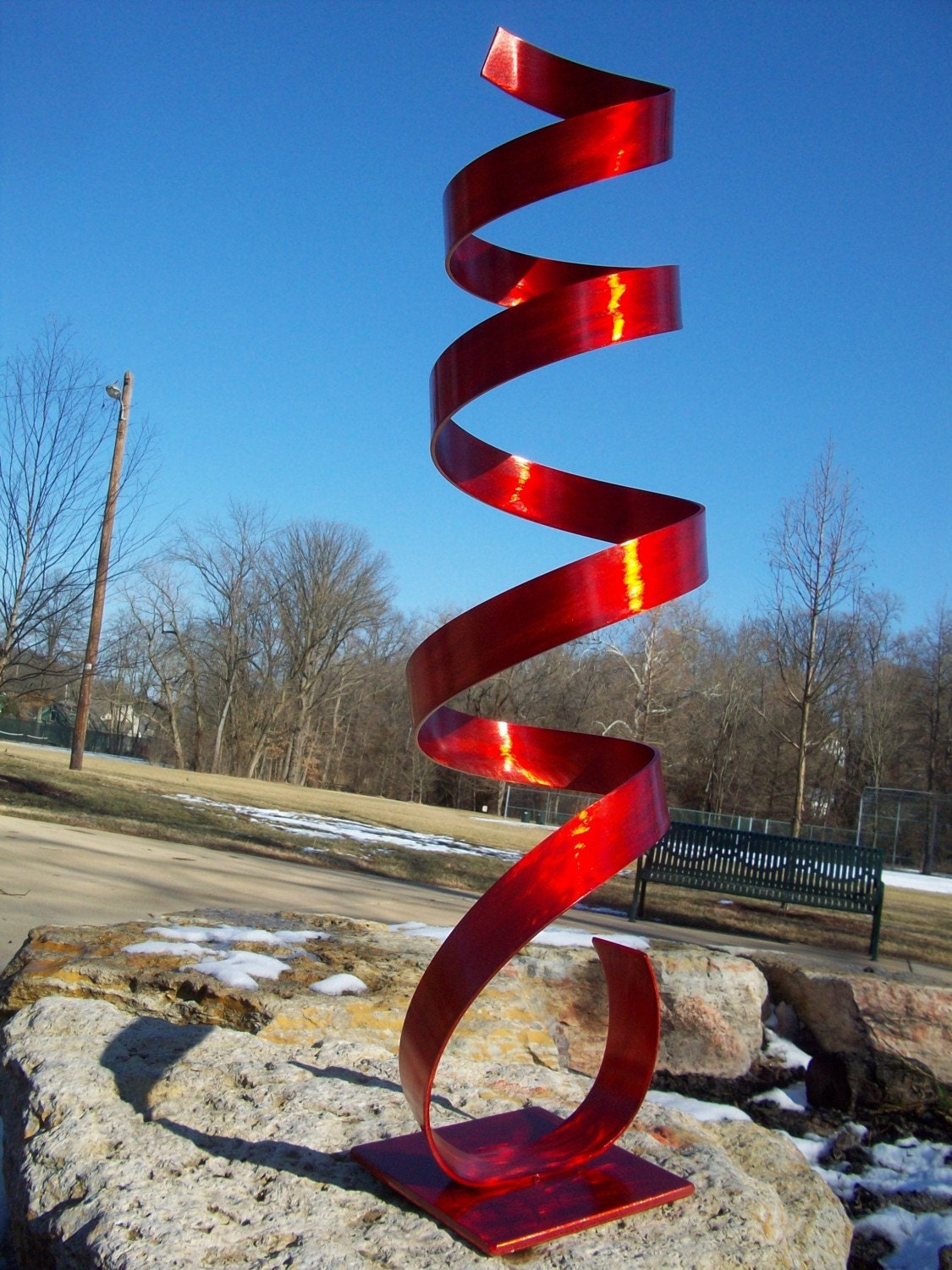 Candy Red Aluminum Metal Sculpture Garden Sculpture Abstract Art by ...