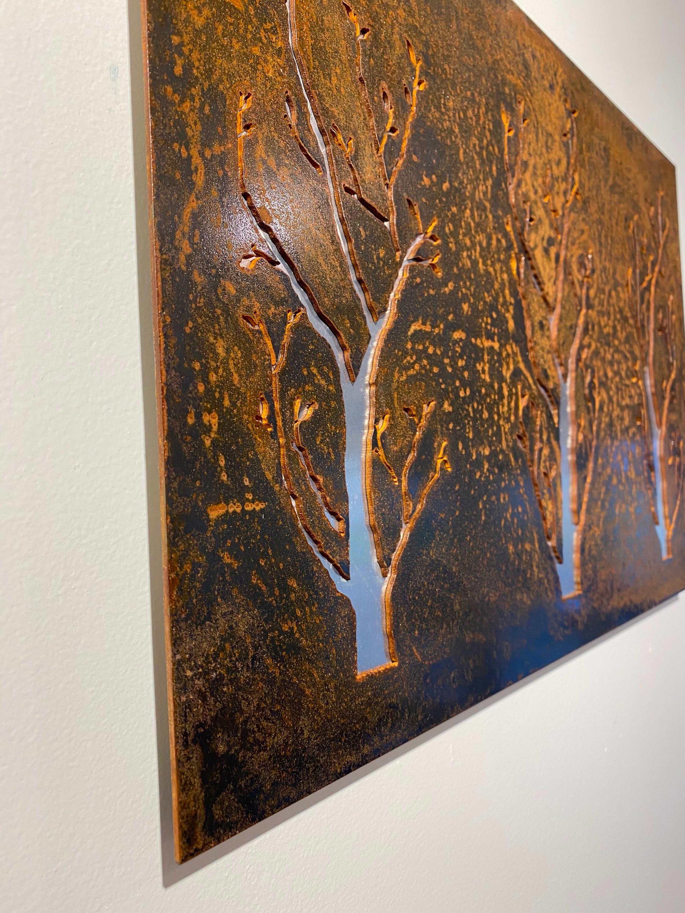 Patina Steel and Aluminum Wall Panel Metal Art 18x12 | Etsy