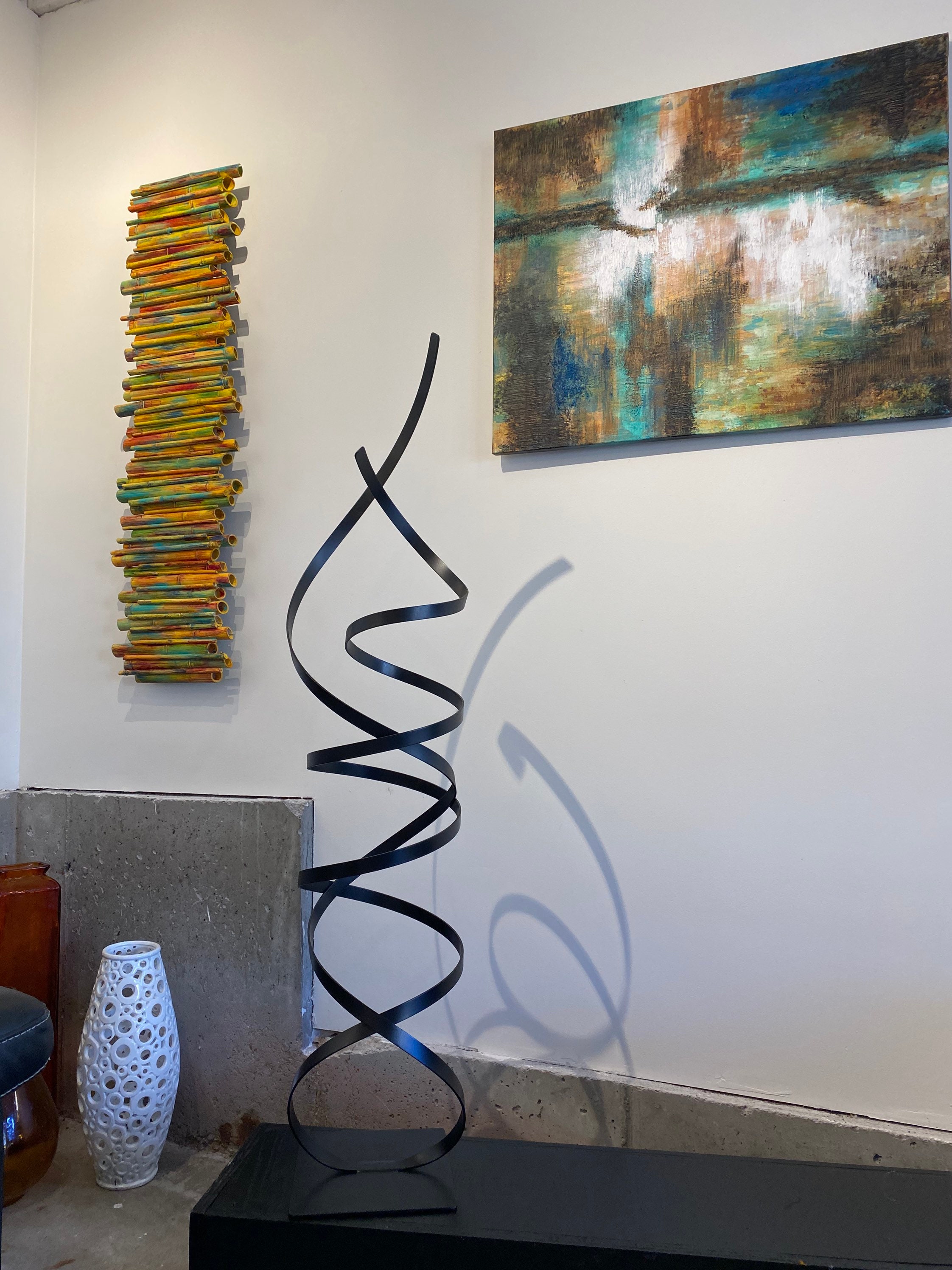 Modern Abstract Aluminum Metal Sculpture Black Garden | Etsy