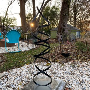 Modern Abstract Aluminum Metal Sculpture Black Garden Sculpture In ...