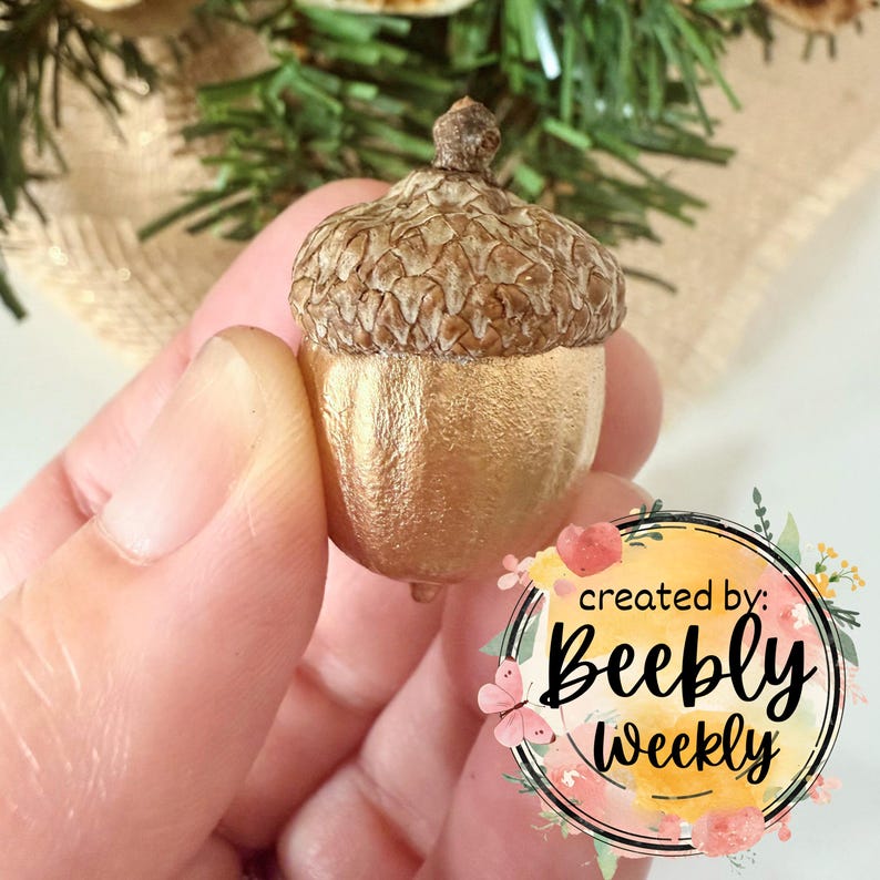 Gold Gilded Acorn Table Decorations: Thanksgiving Christmas Ornament ...
