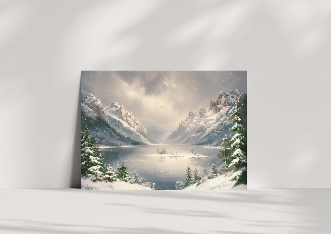 Wild Goose Island Winter Landscape Print: Glacier National Park ...