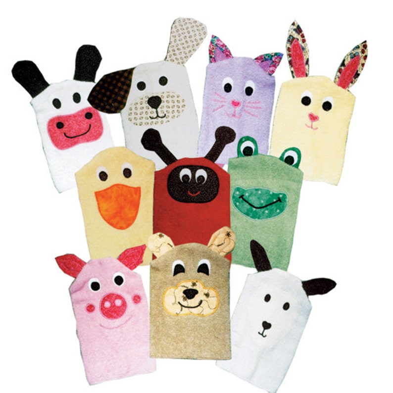 Washcloth Puppet E-pattern- Bath Puppet Pals - Etsy