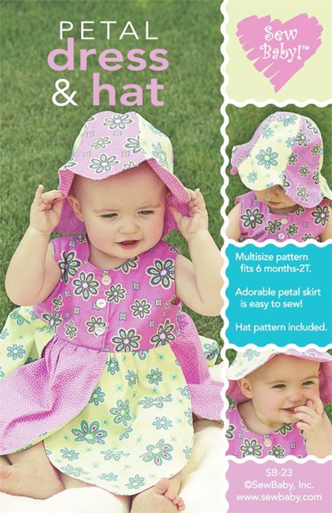 Petal Dress and Hat PDF Pattern Sizes 6 Months to 2 T - Etsy