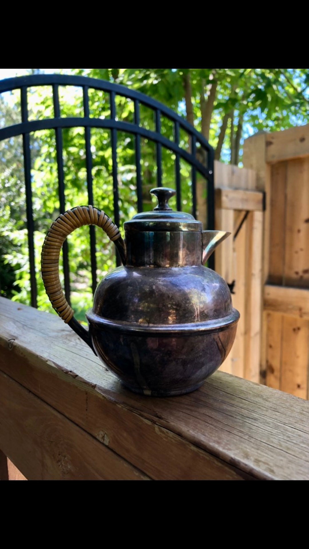 Vintage Primrose Plate Teapot With Rattan on Handle - Etsy