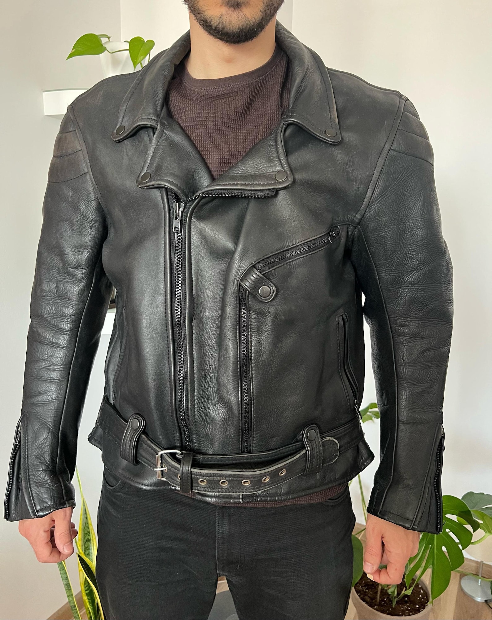 Vintage Motorcycle Jacket | Eurox Biker Jacket | Cafe Racer | XXL for ...