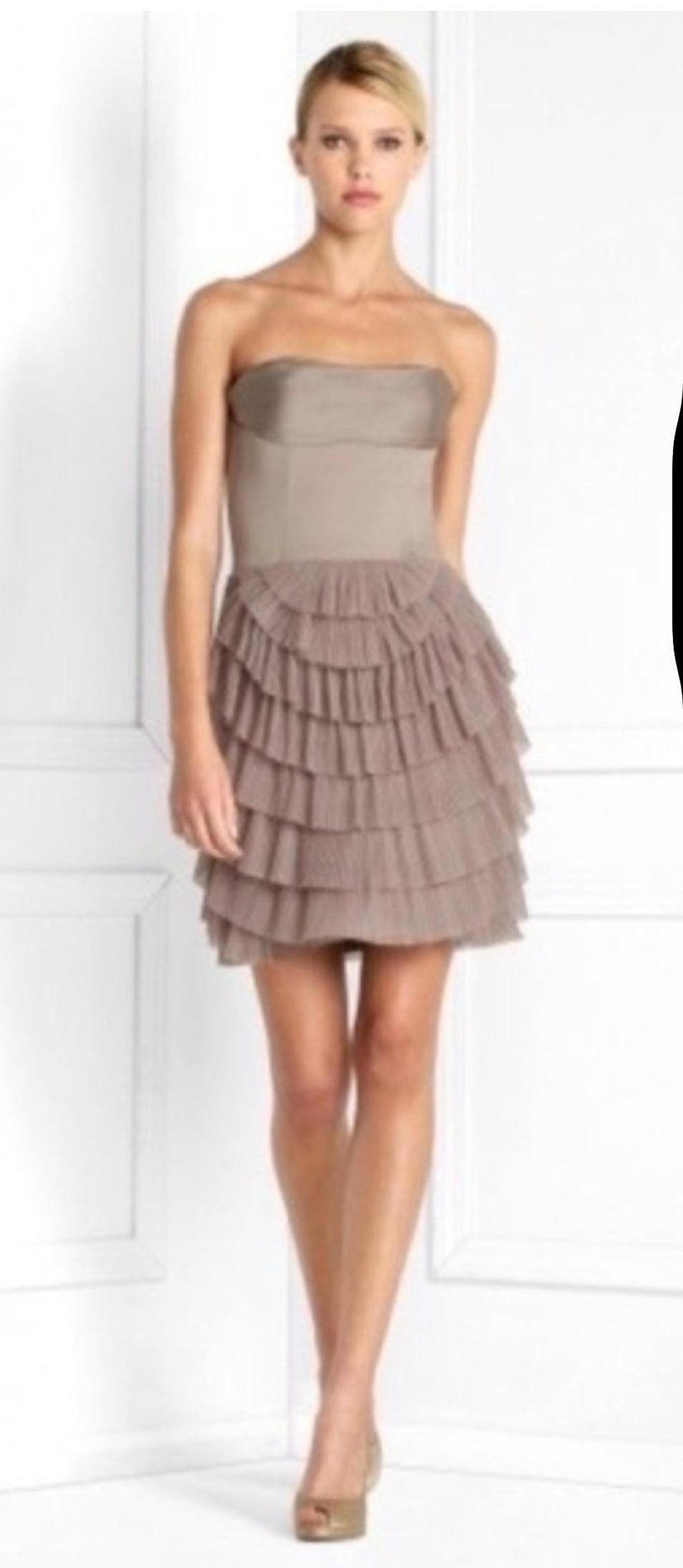 BCBG Maxazria Tulle Strapless Ruffle Mini Dress - Etsy