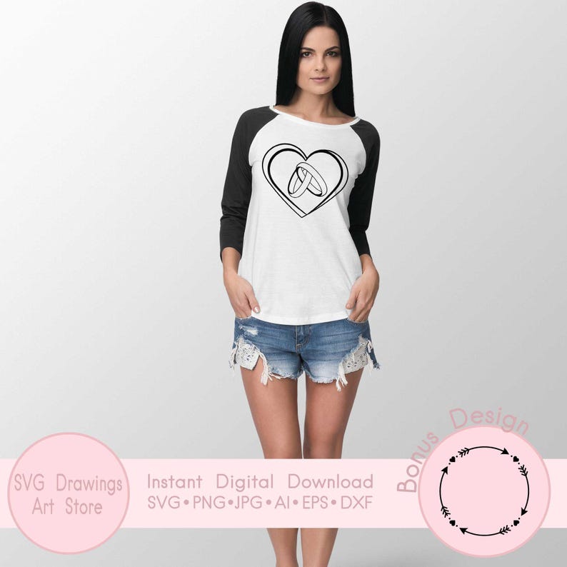 Interlocking Wedding Rings Svg, Wedding Bands Svg, Wedding Ring Stencil ...