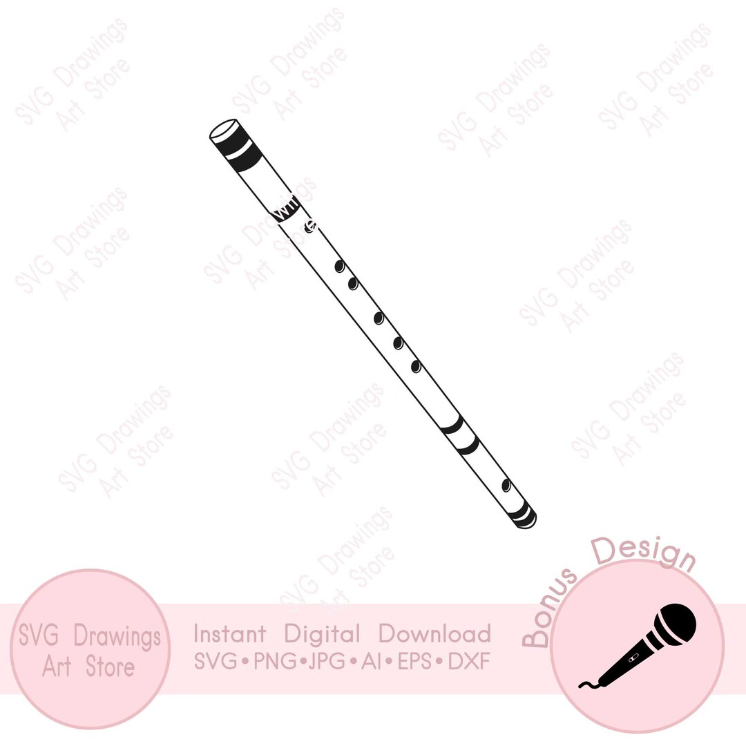 Flute Svg, Music Svg, Svg File for Cricut, Silhouette, Vector, Cut File ...