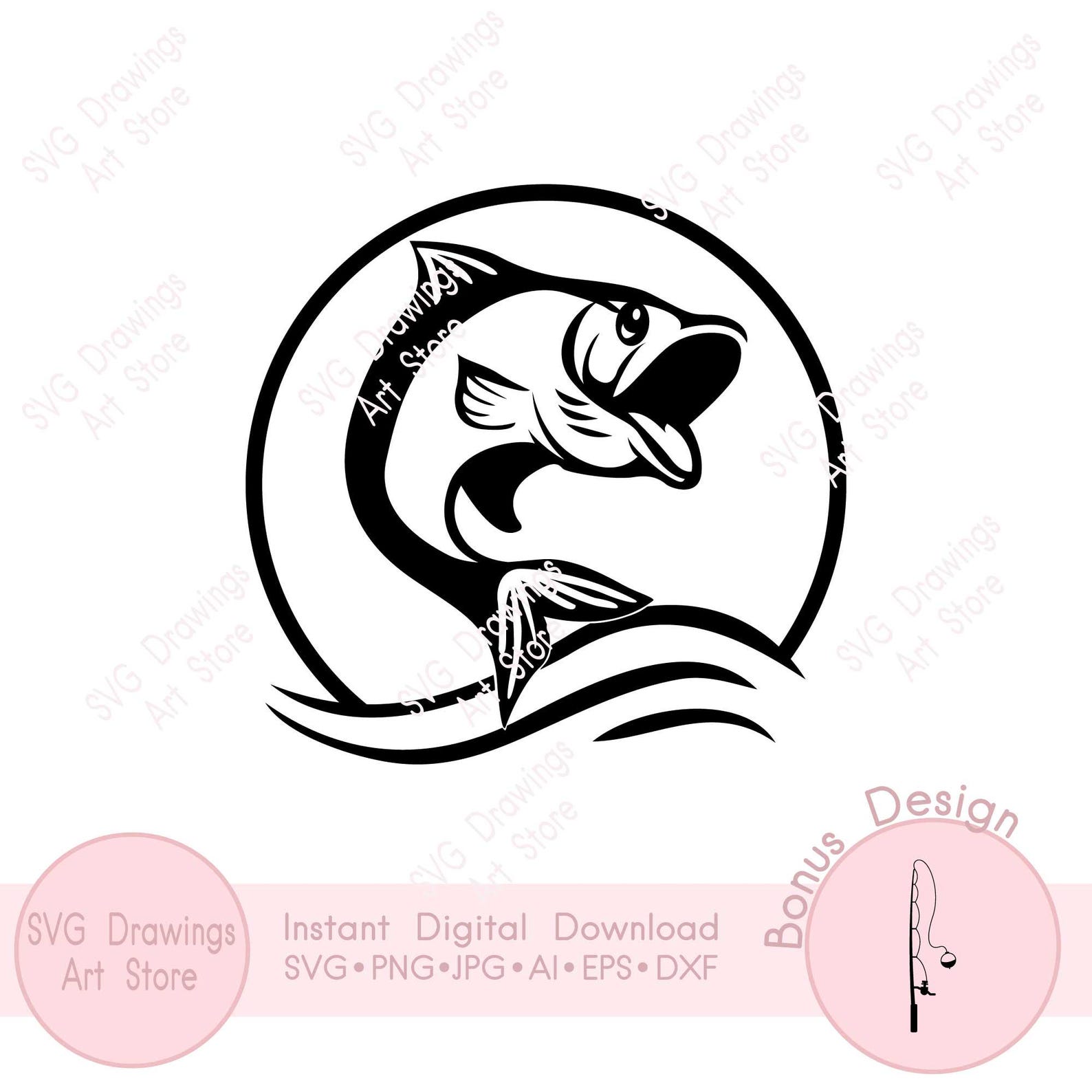 Fishing Dorado Svg, Cute Fish Silhouette Svg, Funny Fish Svg, Cartoon ...