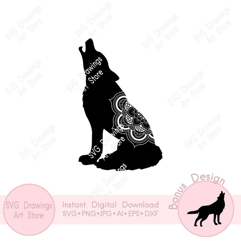 Wolf Mandala Svg - Etsy