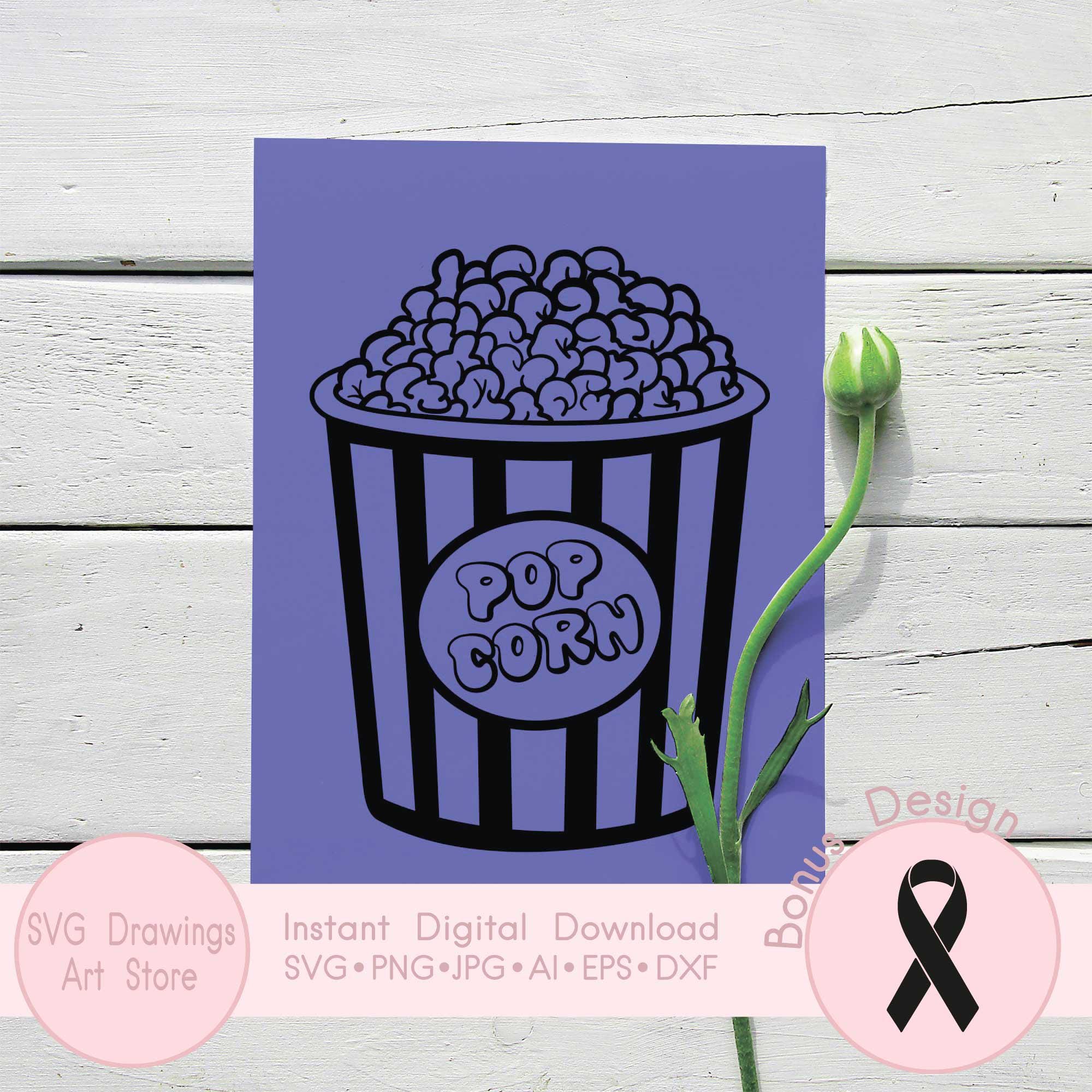 Popcorn Svg, Popcorn Box Svg, Food Svg, Popcorn Ornament Svg, Popcorn ...